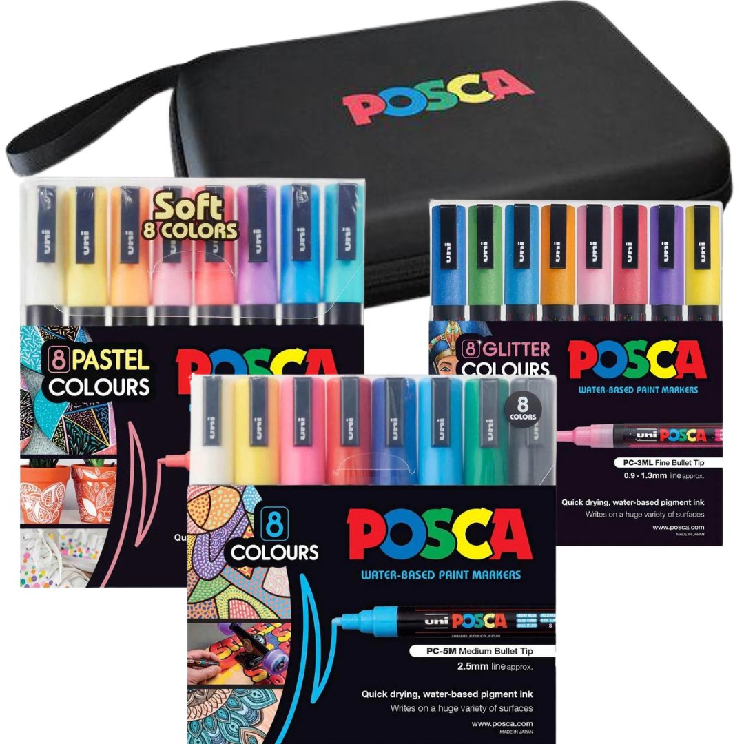 Pack of 24 x POSCA Colours with Small Case - Bundle | Creative Kids Lab