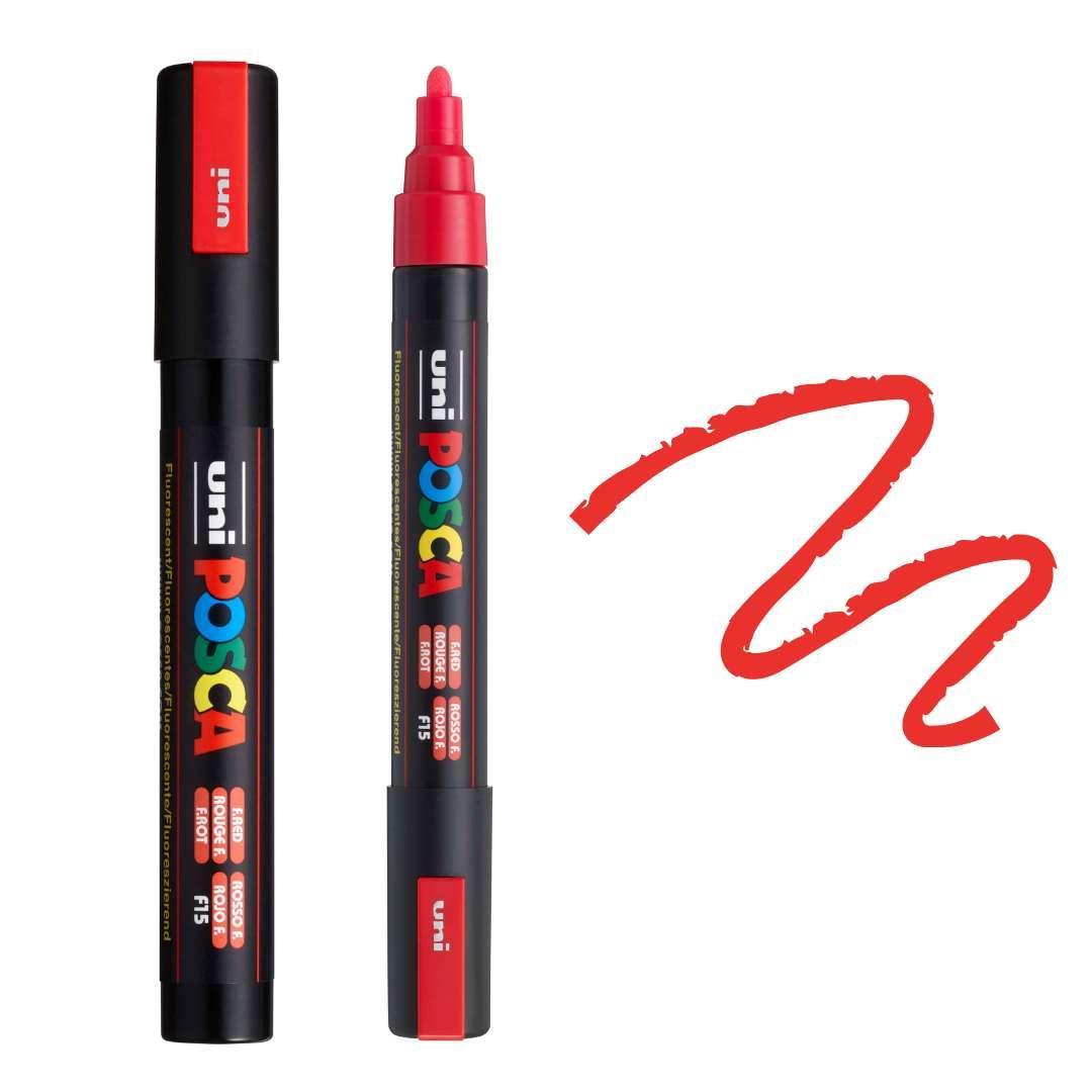POSCA PC5M Paint Pen - FLUORESCENT RED | Creative Kids Lab